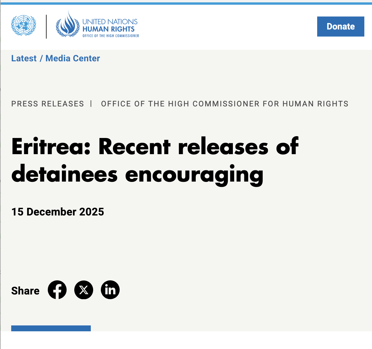 UN urges release of 10,000 arbitrarily detained in Eritrea | The ...